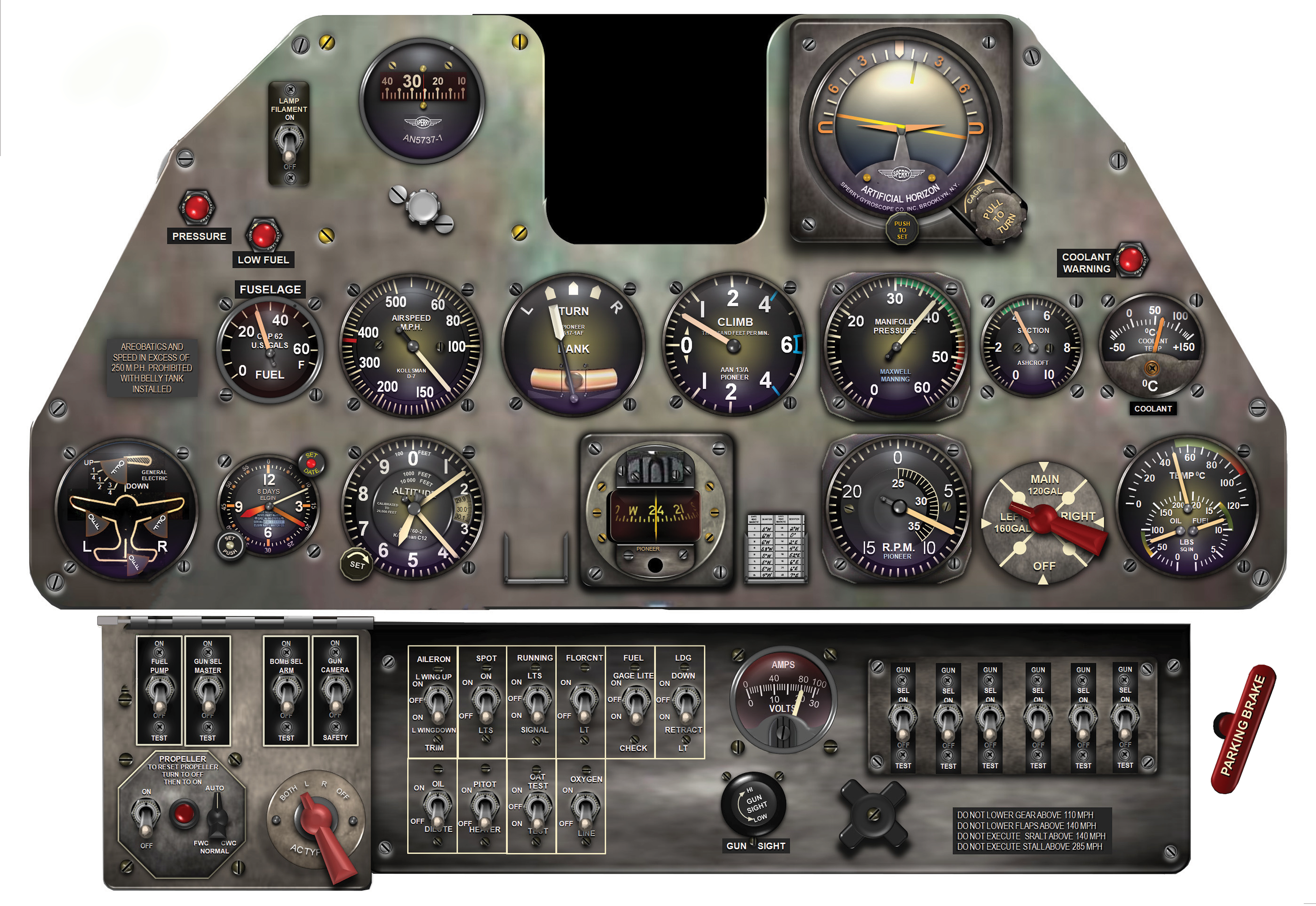 Military Cockpit Instrument Panel - die cut adhesive vinyl graphics ...